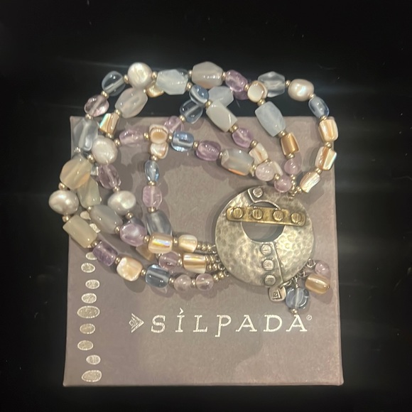 Silpada | Jewelry | Silpada Sterling Silver Brass Amethyst Pearl ...